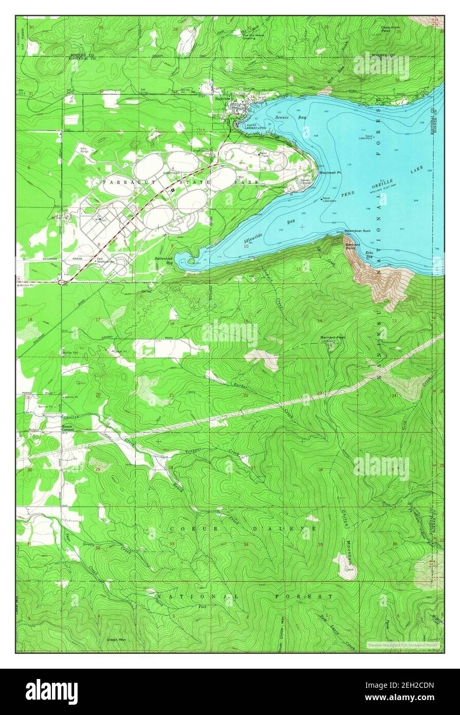 Bayview, Idaho, map 1967, 1:24000, United States of America by Timeless ...