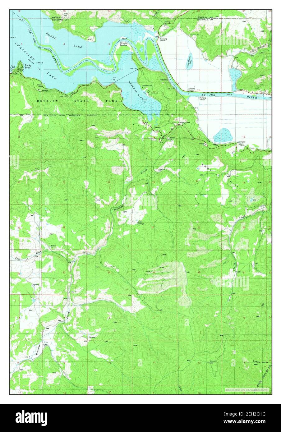 Benewah Lake, Idaho, map 1981, 1:24000, United States of America by ...