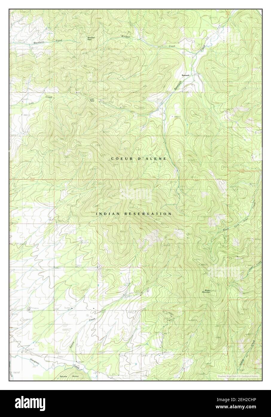 Benewah, Idaho, map 1985, 1:24000, United States of America by Timeless ...