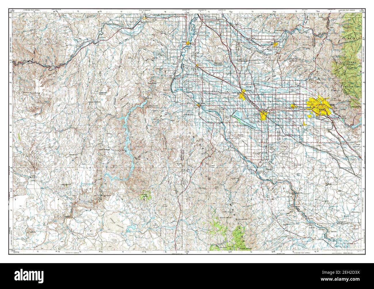 Boise, Idaho, map 1955, 1:250000, United States of America by Timeless ...