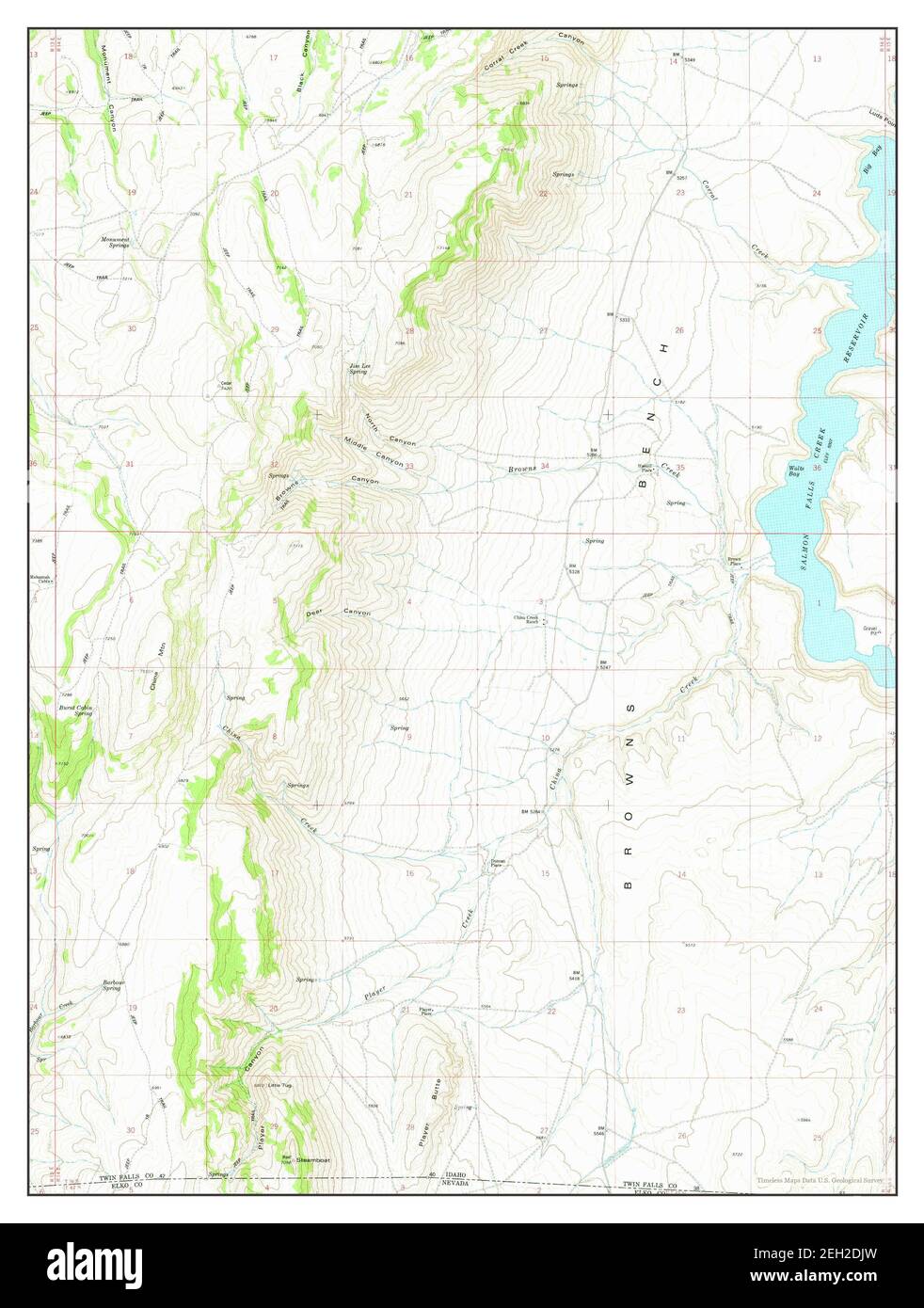 Browns Bench South, Idaho, map 1977, 1:24000, United States of America ...