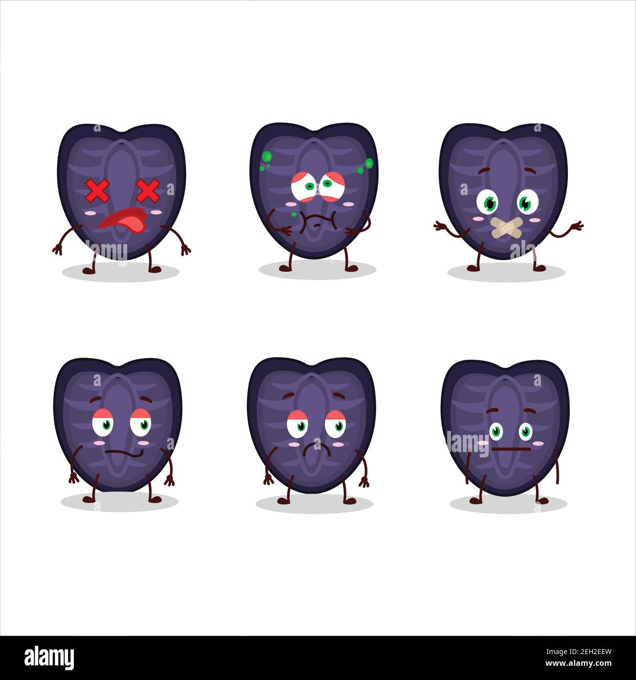 Slice of black strawberry cartoon character with nope expression ...