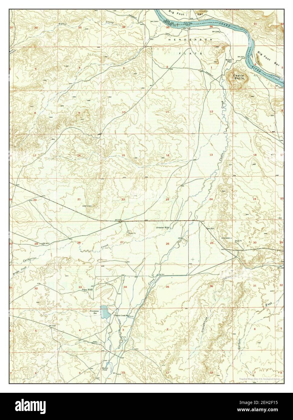 Castle Butte, Idaho, map 1948, 1:24000, United States of America by ...