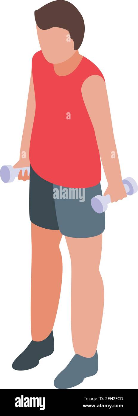 Dumbbell exercise icon. Isometric of dumbbell exercise vector icon for ...