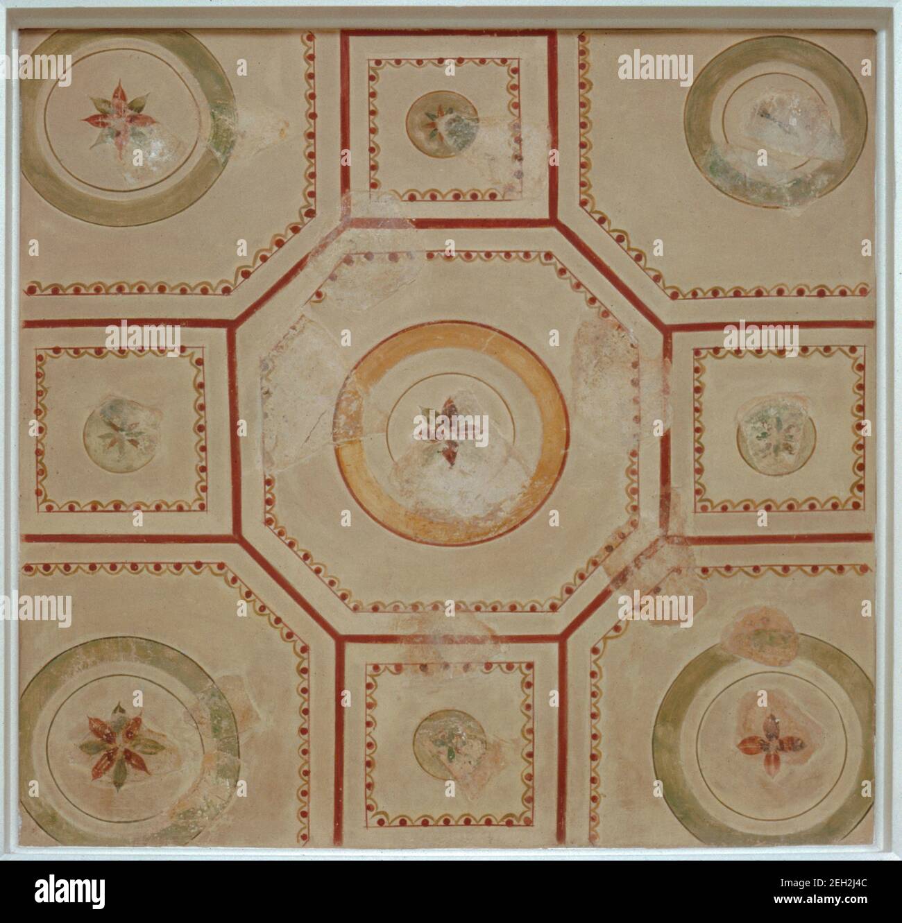 Roman baths - excavated wall plaster. Archaeological works in progress ...