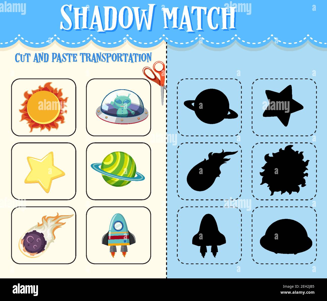 Shadow match game for kids illustration Stock Vector Image & Art - Alamy