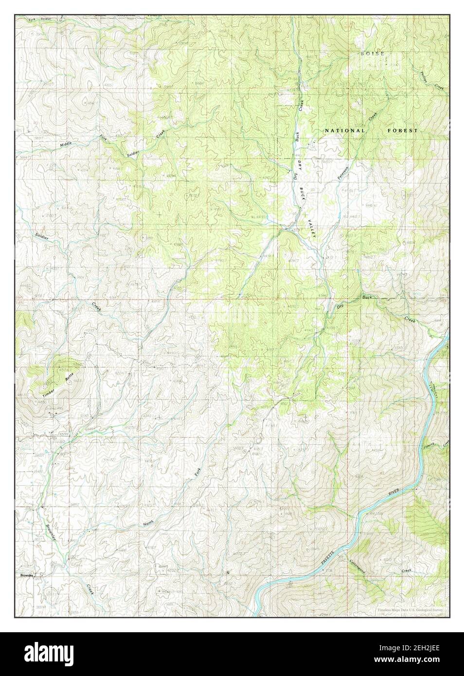 Dry Buck Valley, Idaho, map 1985, 1:24000, United States of America by ...