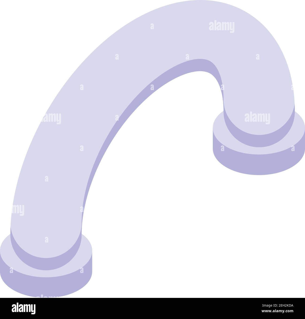 Curved home pipe icon. Isometric of curved home pipe vector icon for ...