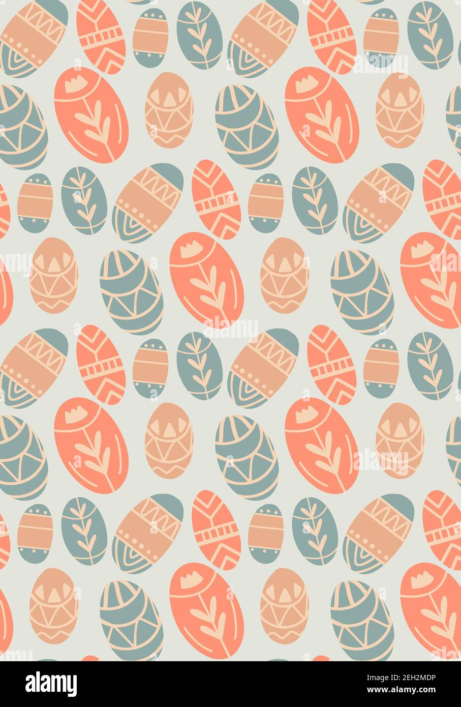 Seamless tribal pattern with Easter eggs and native decoration. Festive ...