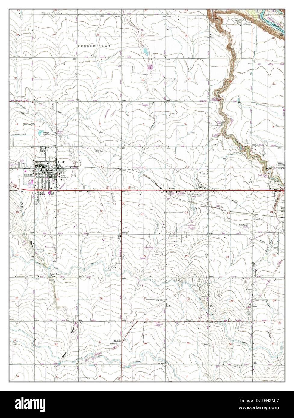 Filer, Idaho, map 1950, 1:24000, United States of America by Timeless ...
