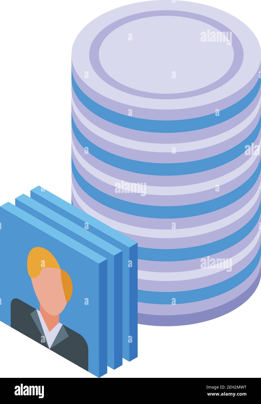 Customer database server icon. Isometric of customer database server ...