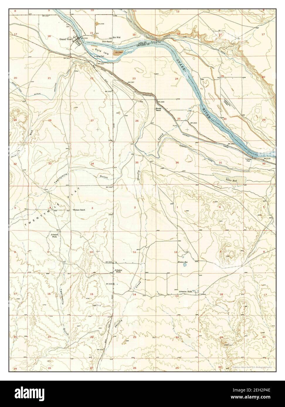 Grand View, Idaho, map 1948, 1:24000, United States of America by ...