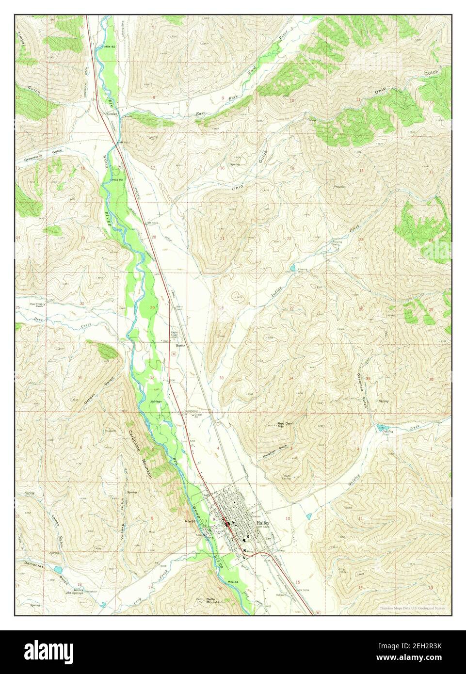 Hailey, Idaho, map 1967, 1:24000, United States of America by Timeless ...