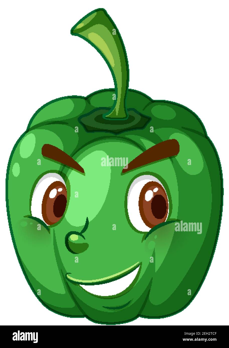 Capsicum cartoon character with facial expression illustration Stock ...