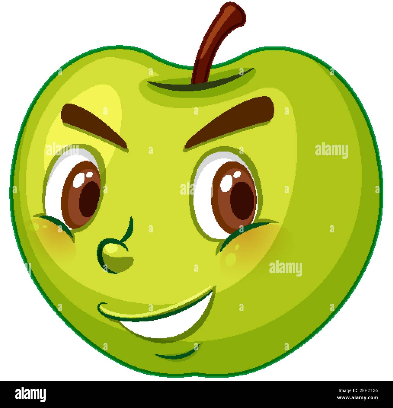 Apple cartoon character with facial expression illustration Stock ...