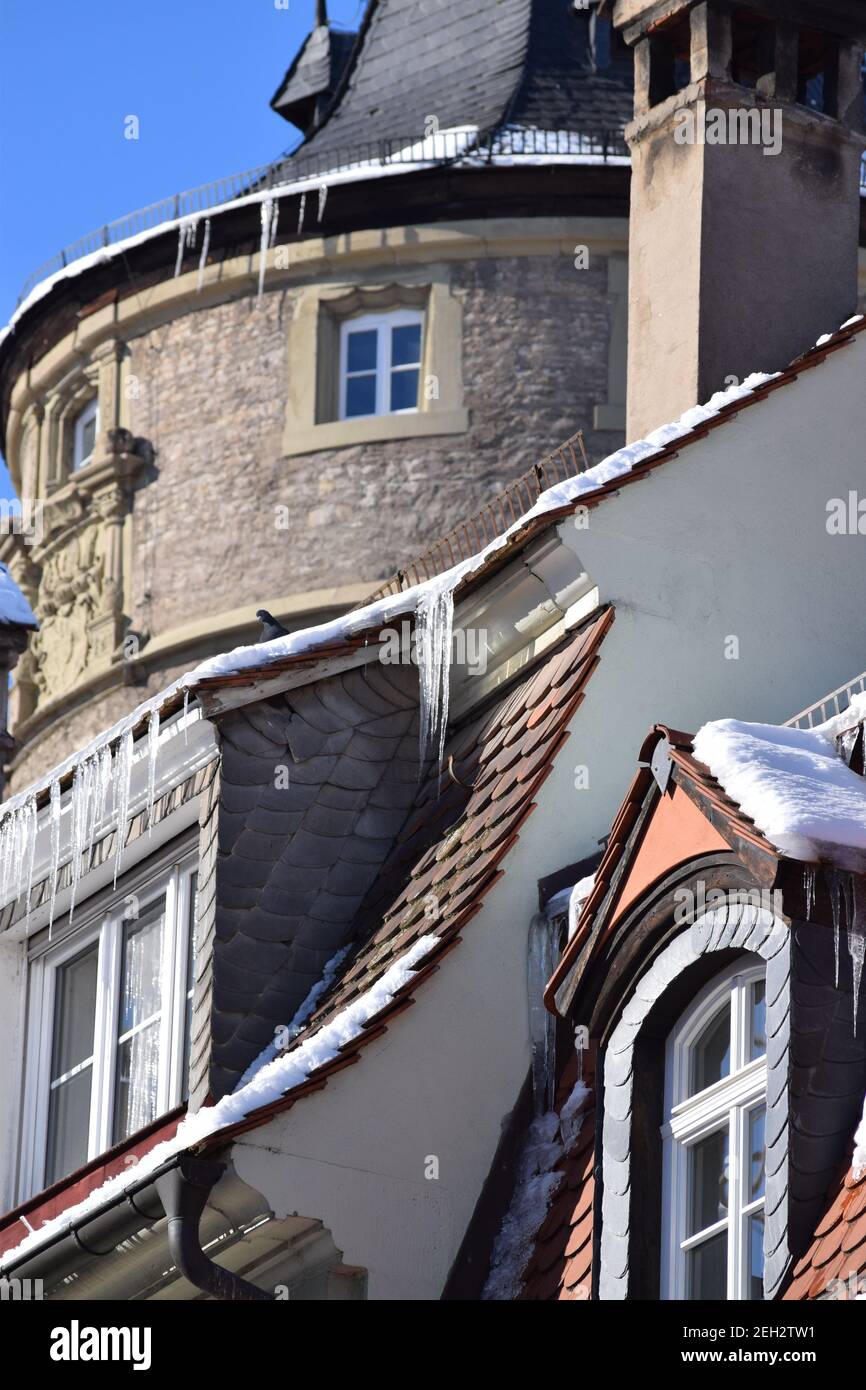 different Roof structures in a single Photo Stock Photo - Alamy