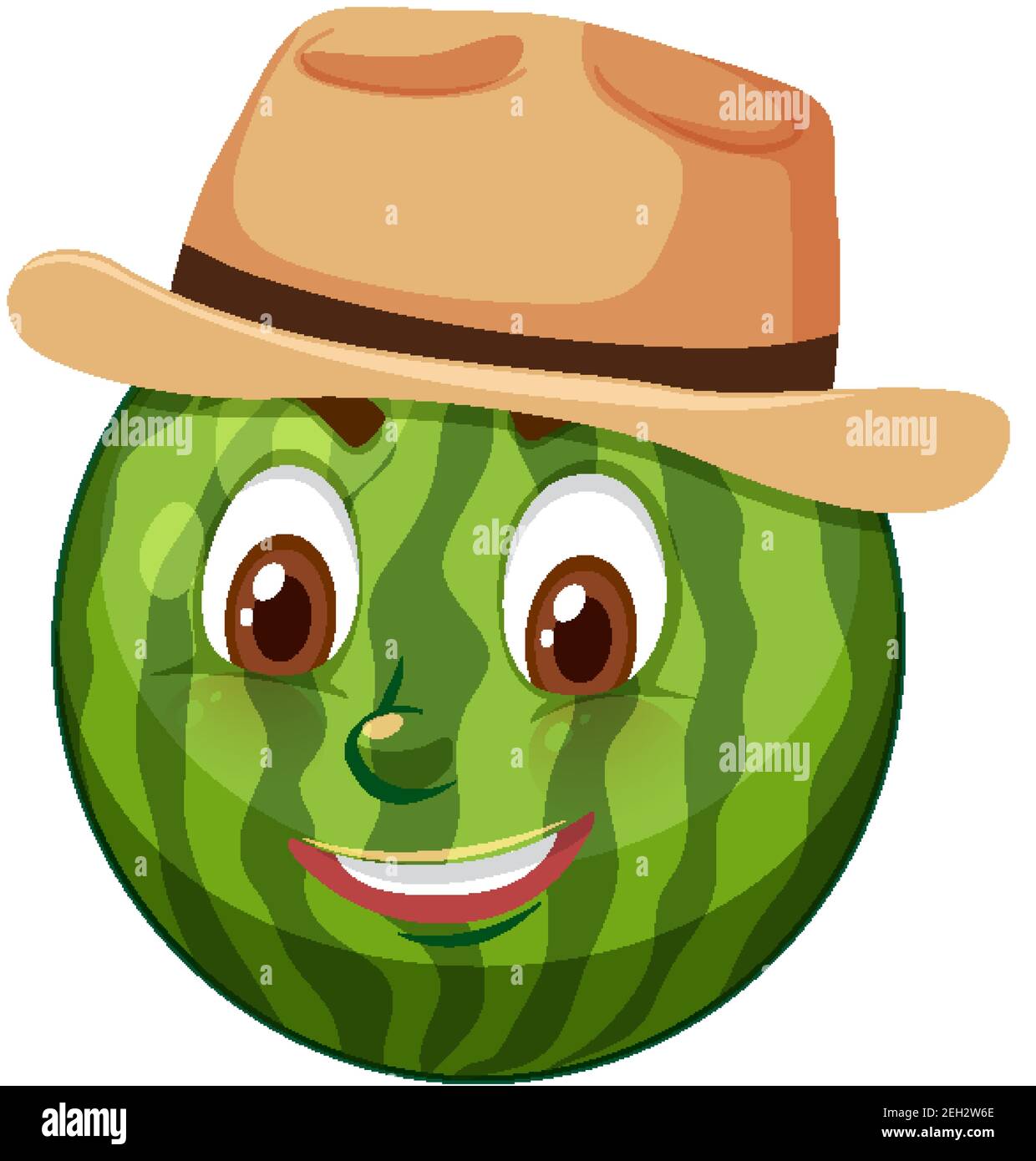 Watermelon cartoon character with facial expression illustration Stock ...