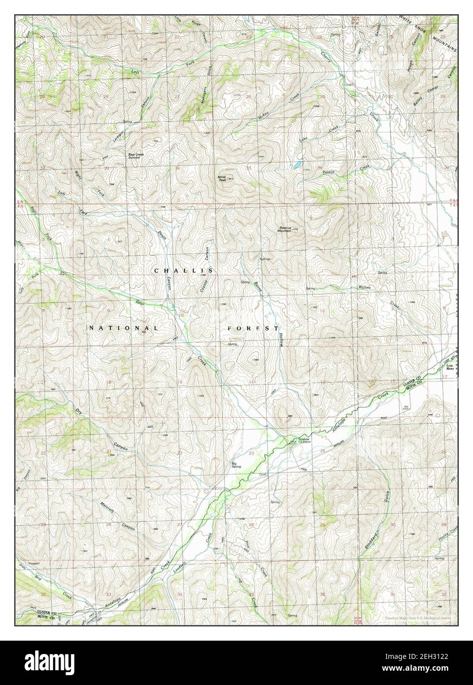 Miller Peak, Idaho, map 1991, 1:24000, United States of America by ...