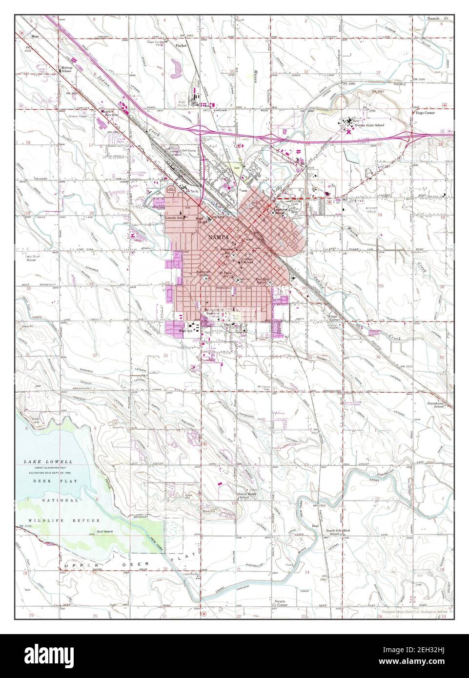 Nampa, Idaho, map 1958, 1:24000, United States of America by Timeless ...