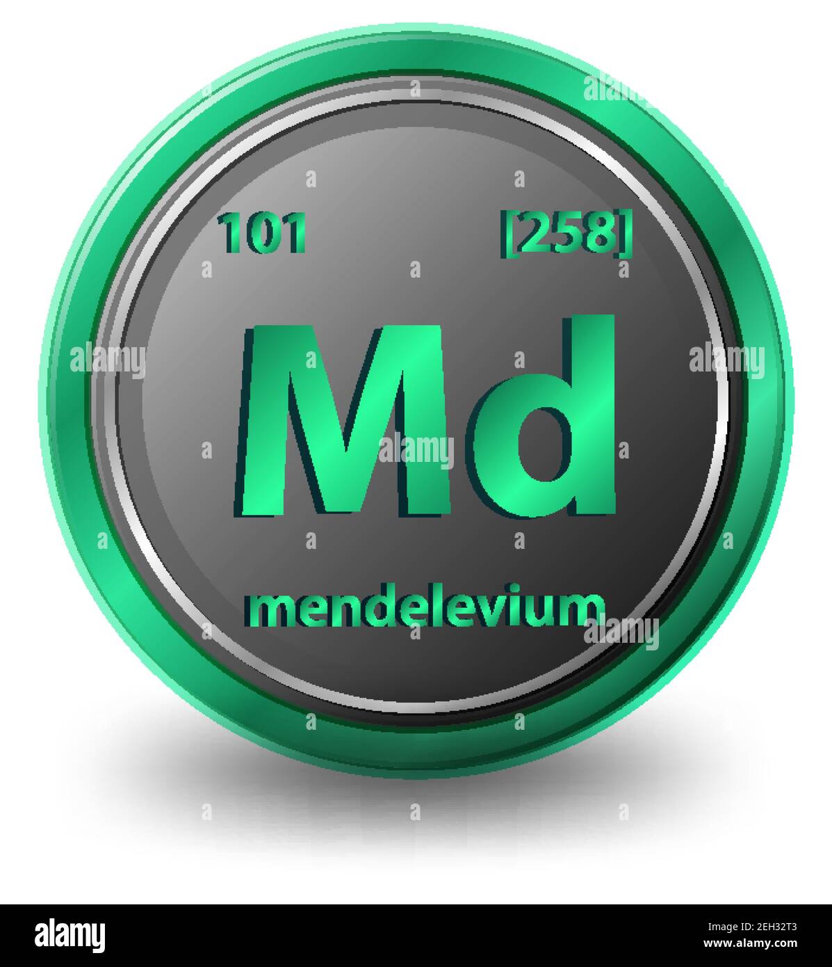 Mendelevium chemical element. Chemical symbol with atomic number and ...
