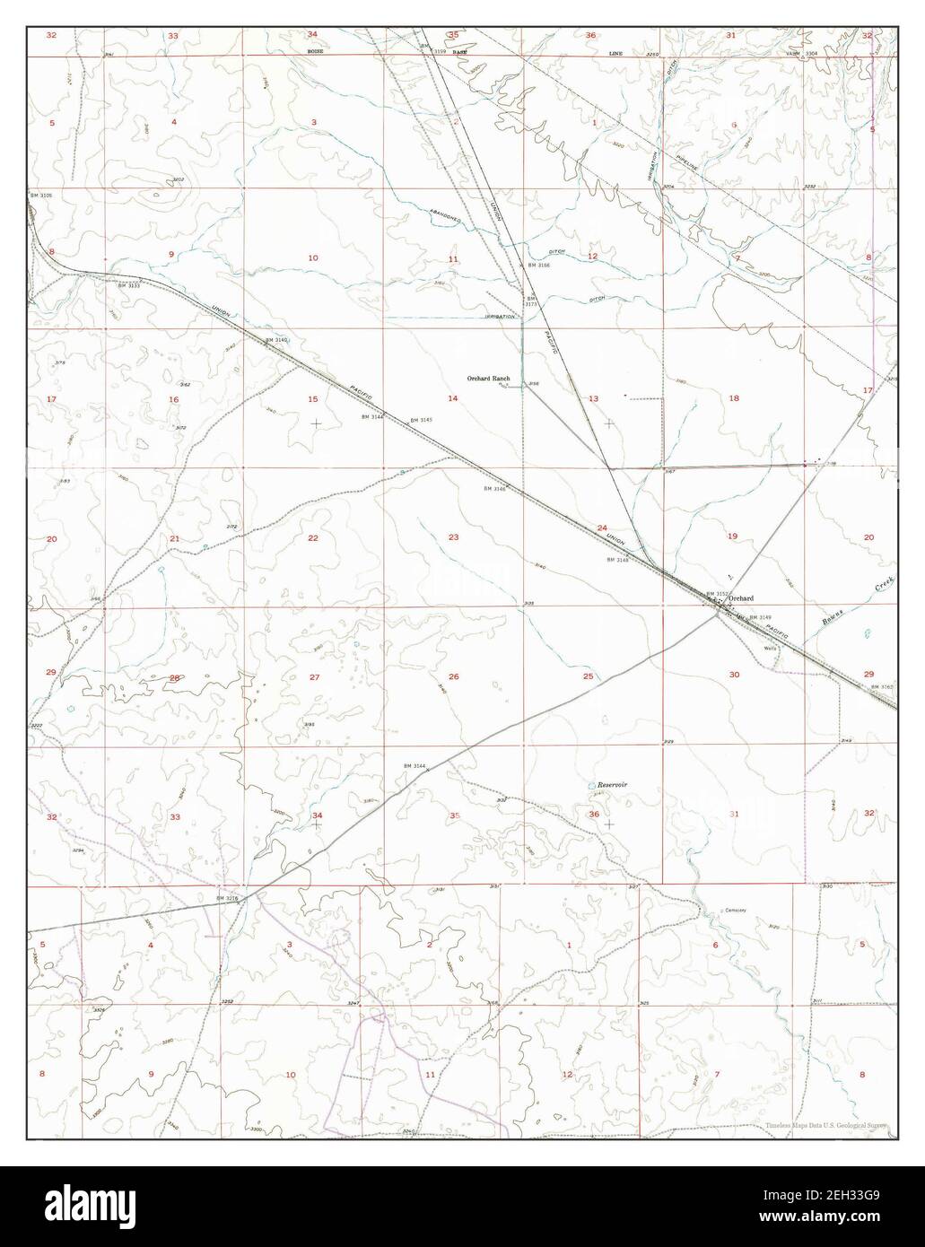 Orchard, Idaho, map 1955, 1:24000, United States of America by Timeless ...