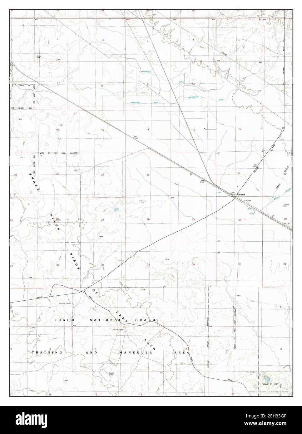 Orchard, Idaho, map 1992, 1:24000, United States of America by Timeless ...