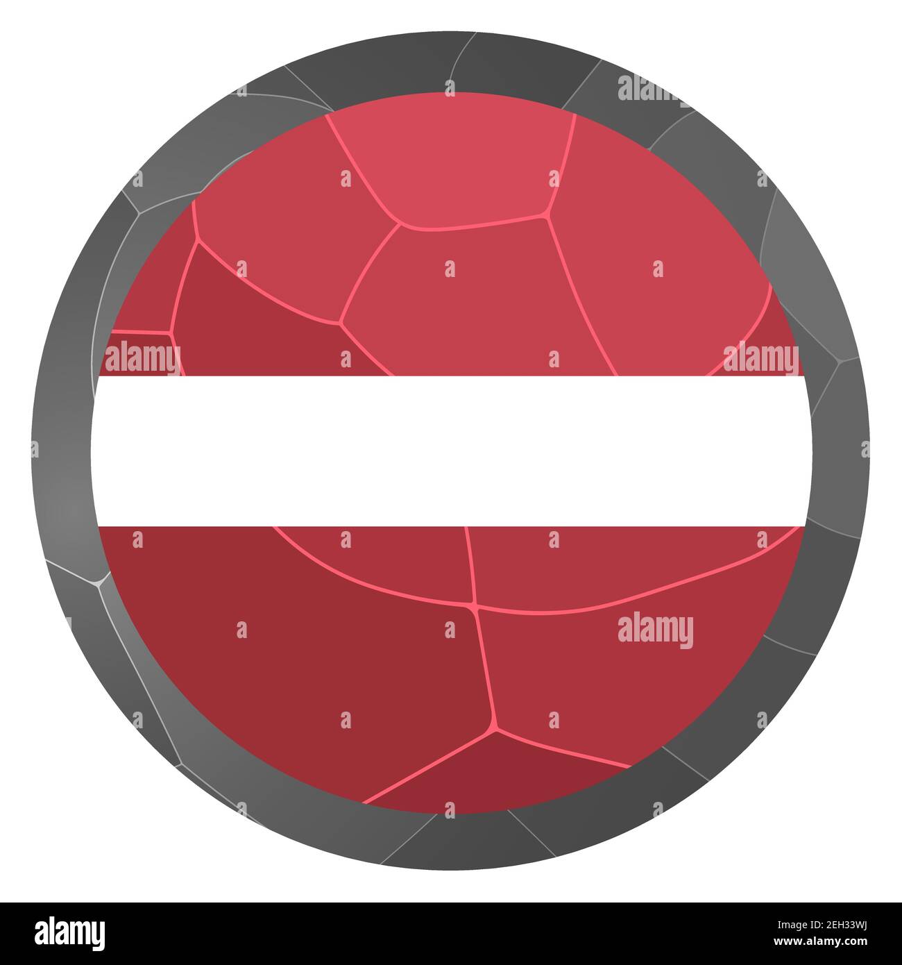 Glass light ball with flag of Latvia. Round sphere, template icon ...