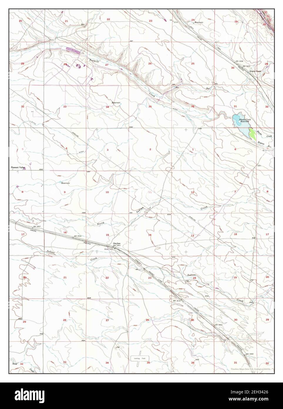 Owyhee, Idaho, map 1957, 1:24000, United States of America by Timeless ...
