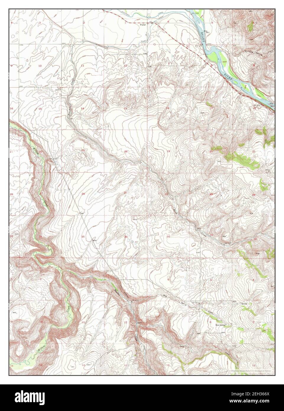 Poplar, Idaho, map 1951, 1:24000, United States of America by Timeless ...