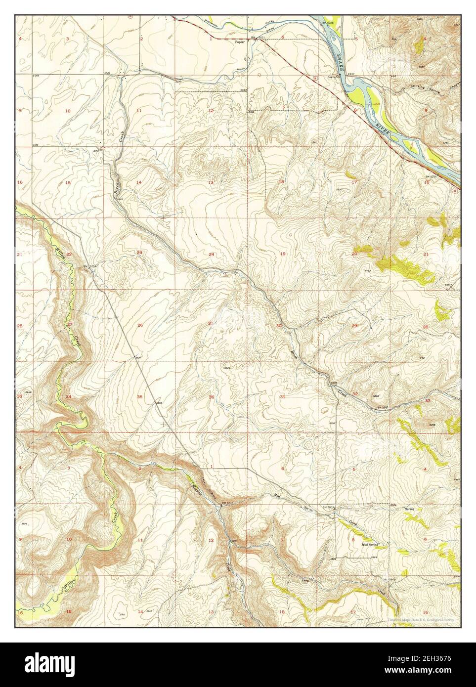 Poplar, Idaho, map 1951, 1:24000, United States of America by Timeless ...
