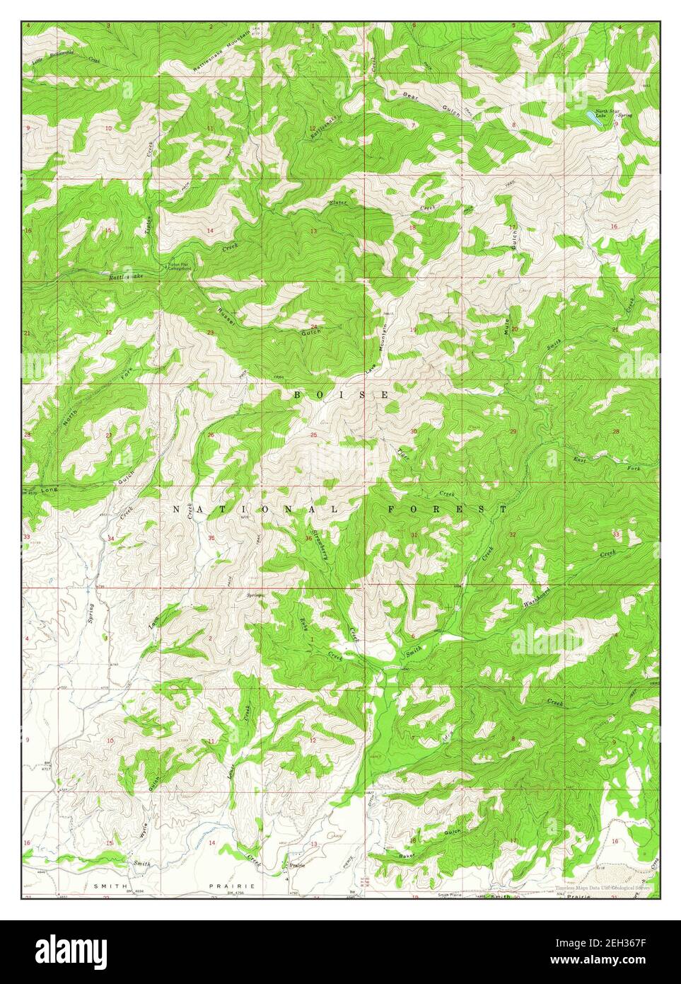 Prairie, Idaho, map 1964, 1:24000, United States of America by Timeless ...