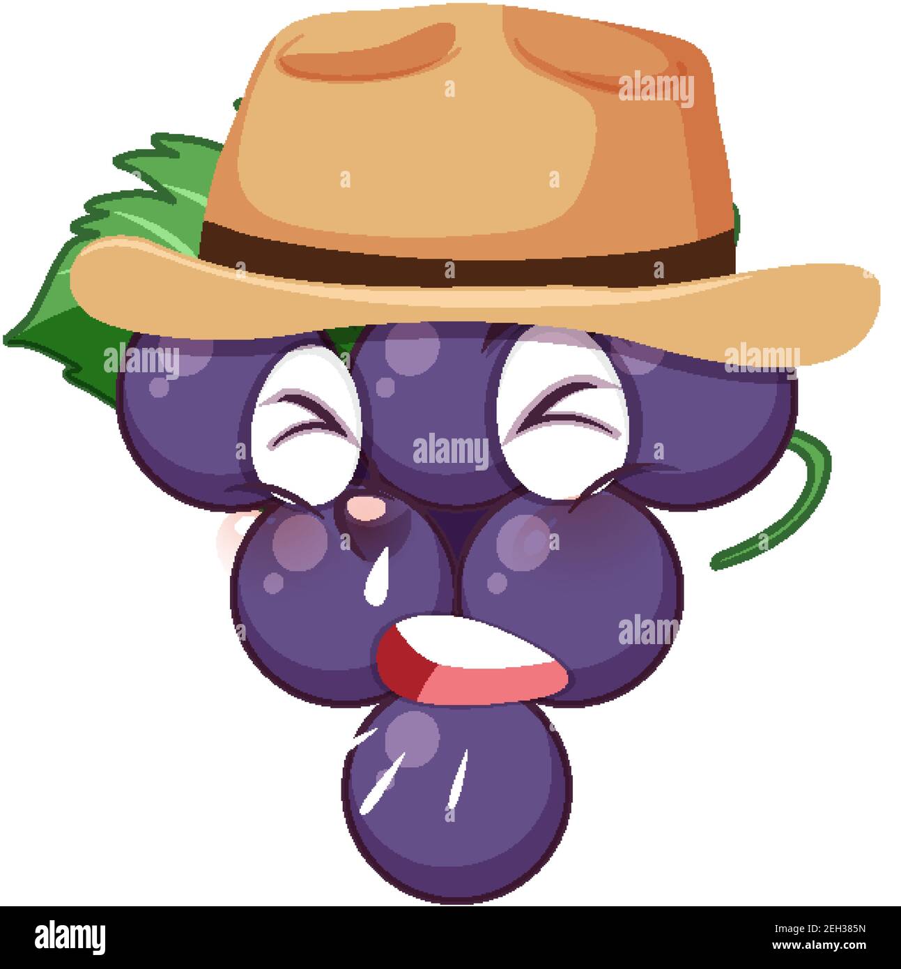Grape cartoon character with facial expression illustration Stock ...
