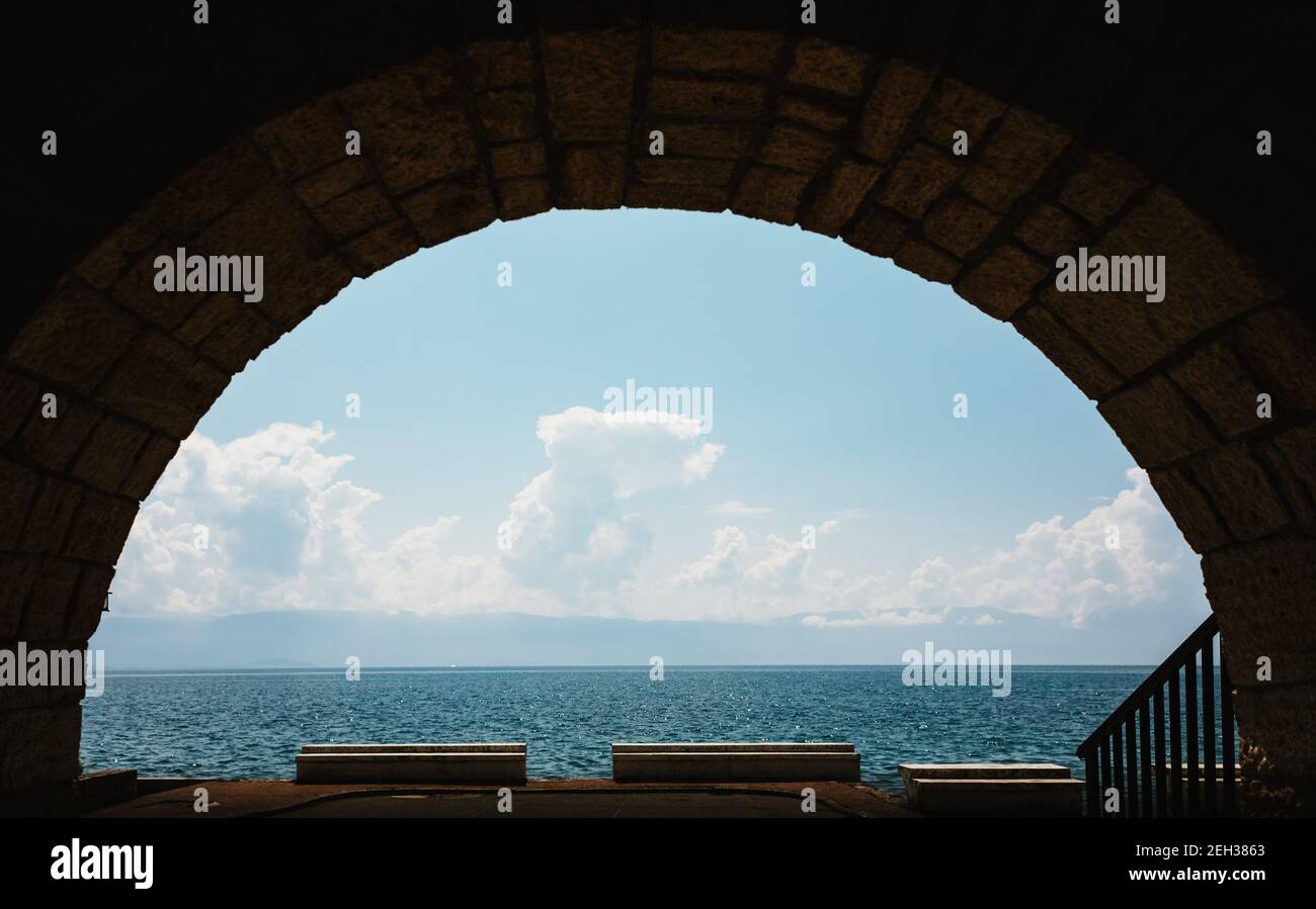 photo of an ancient arc gate to the sea Stock Photo - Alamy