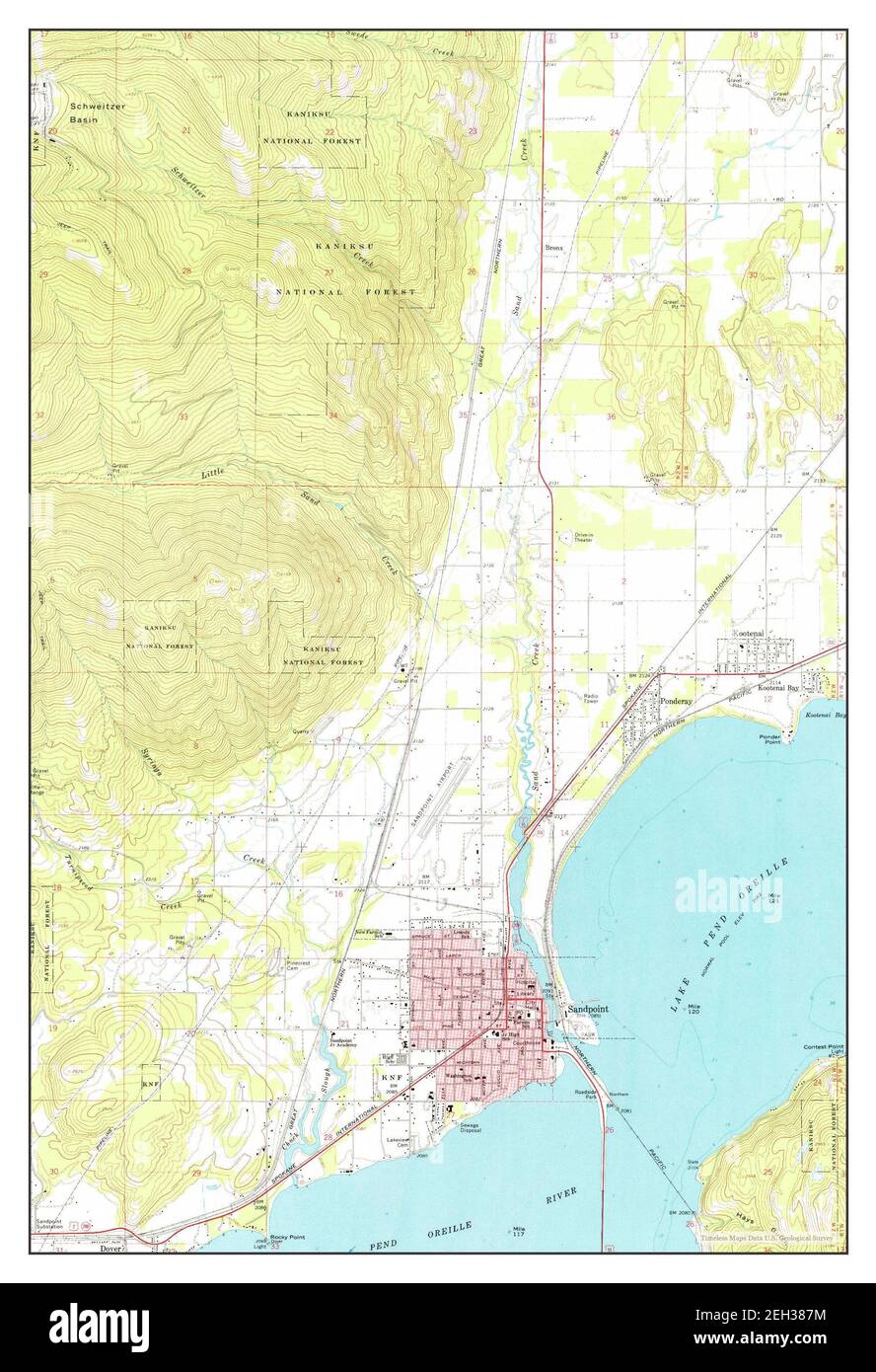 Map of sandpoint Cut Out Stock Images & Pictures - Alamy