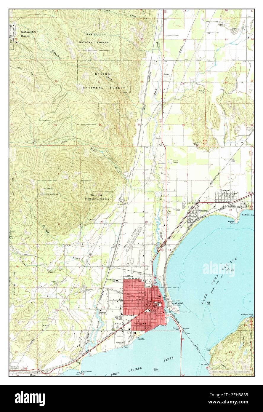 Map of sandpoint hi-res stock photography and images - Alamy