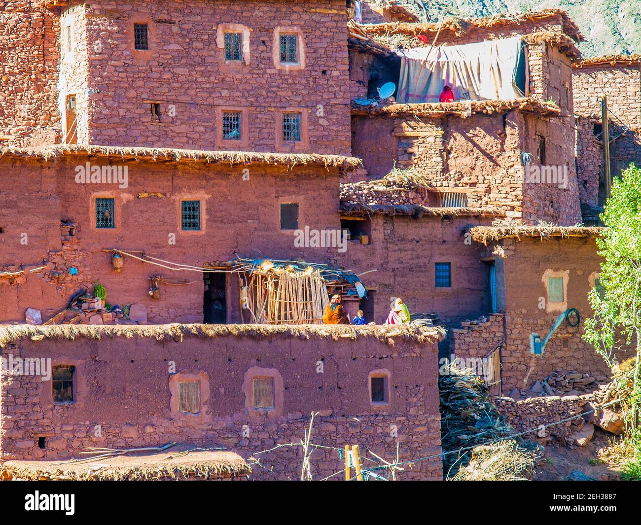 Ancient Berber village in the High Atlas mountains of Morocco Stock ...