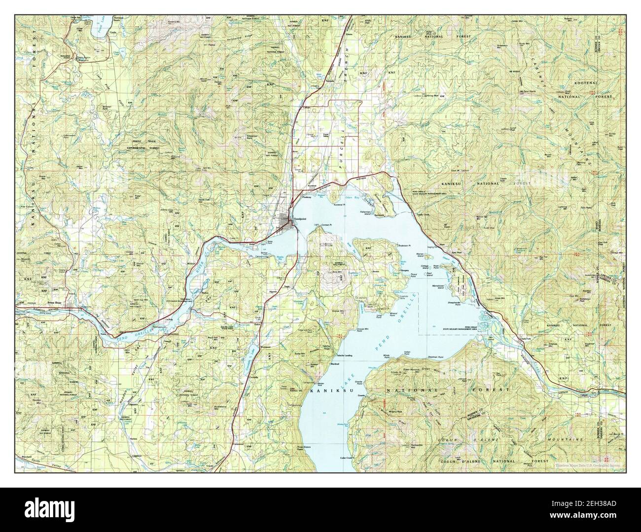 Map of sandpoint hi-res stock photography and images - Alamy