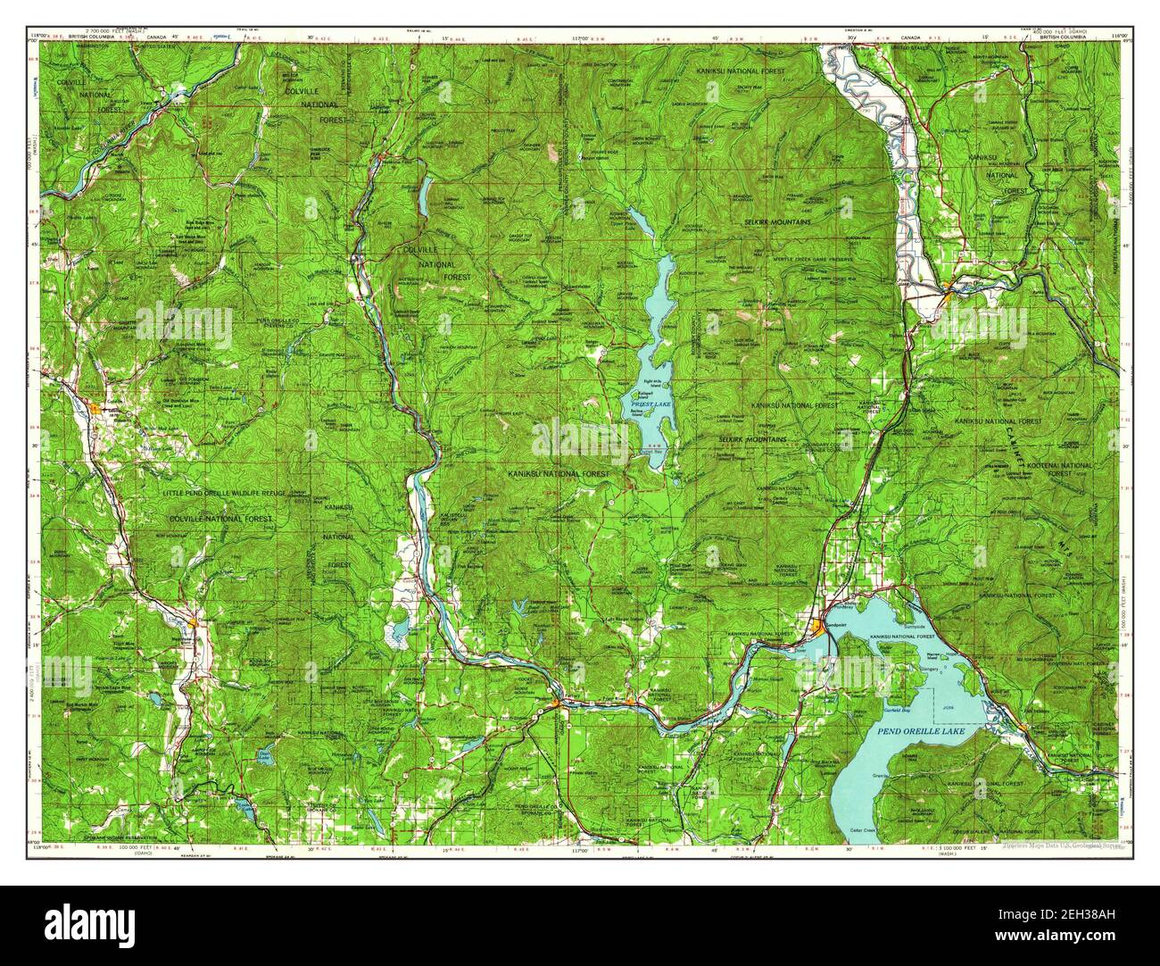 Sandpoint, Idaho, map 1963, 1:250000, United States of America by ...