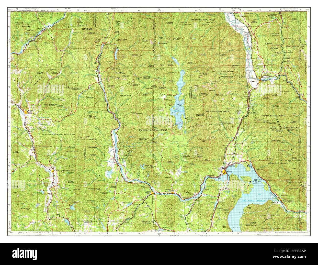 Sandpoint, Idaho, map 1958, 1:250000, United States of America by ...