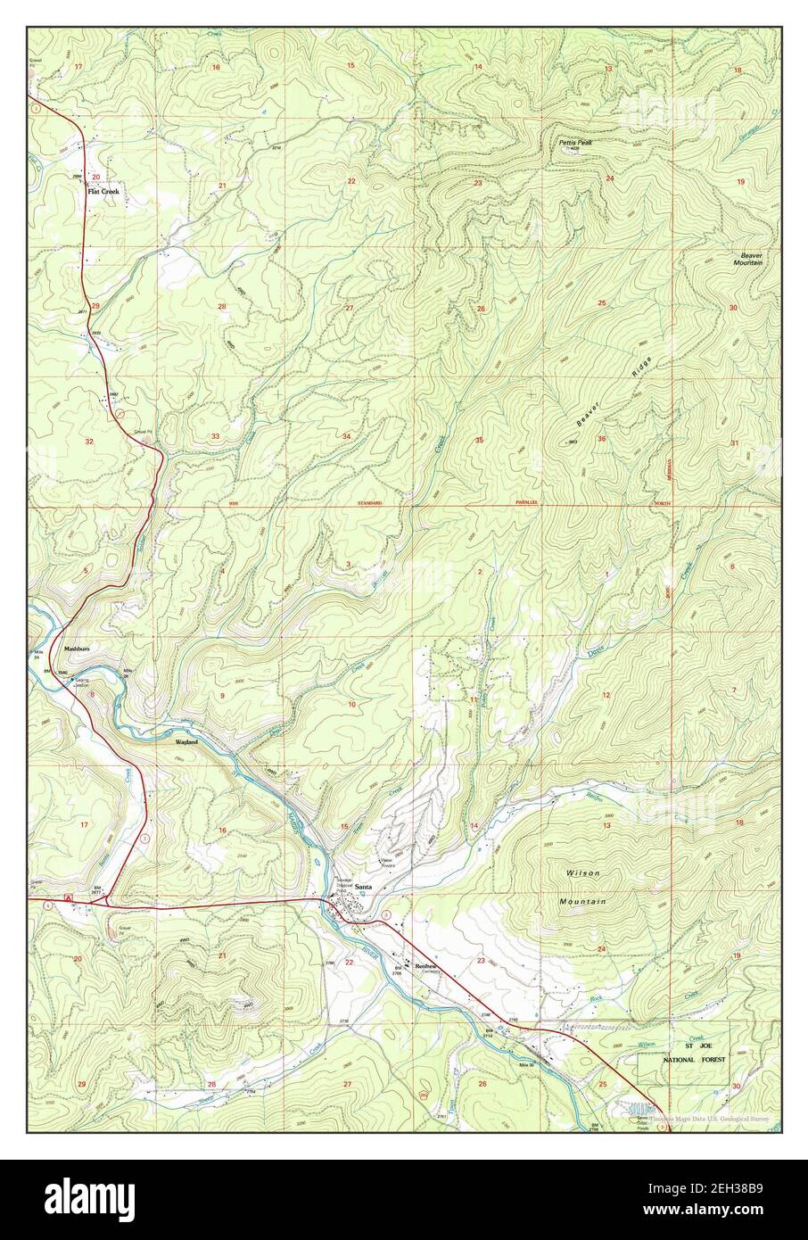 Map of santa idaho hi-res stock photography and images - Alamy