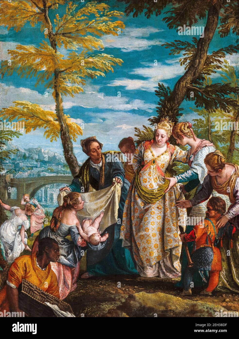 The Finding of Moses, painting by Paolo Veronese, 1581-1582 Stock Photo ...