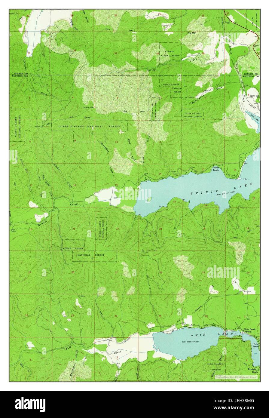 Map of spirit lake hi-res stock photography and images - Alamy