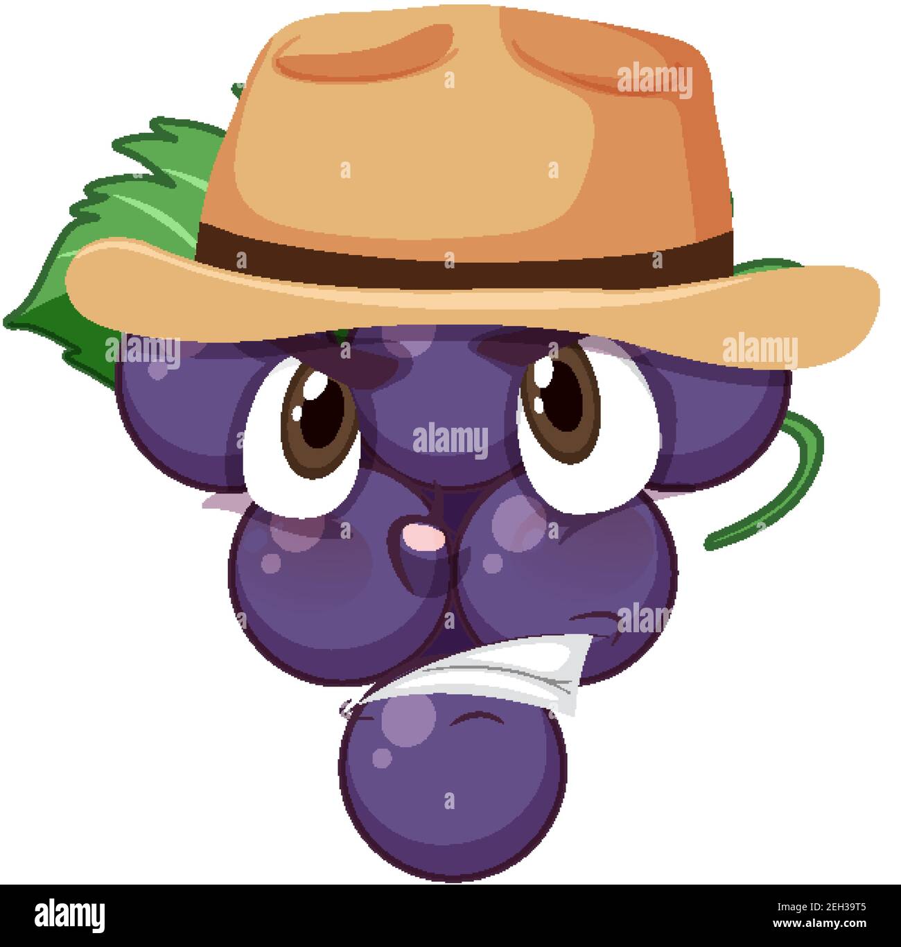 Grape cartoon character with facial expression illustration Stock ...