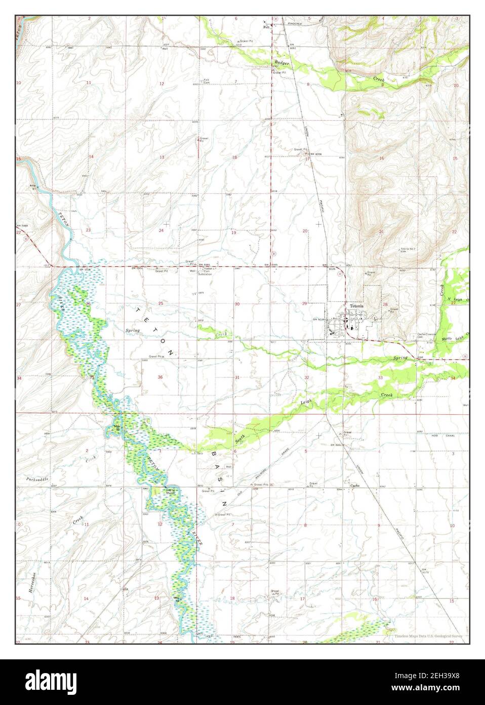Tetonia, Idaho, map 1965, 1:24000, United States of America by Timeless ...