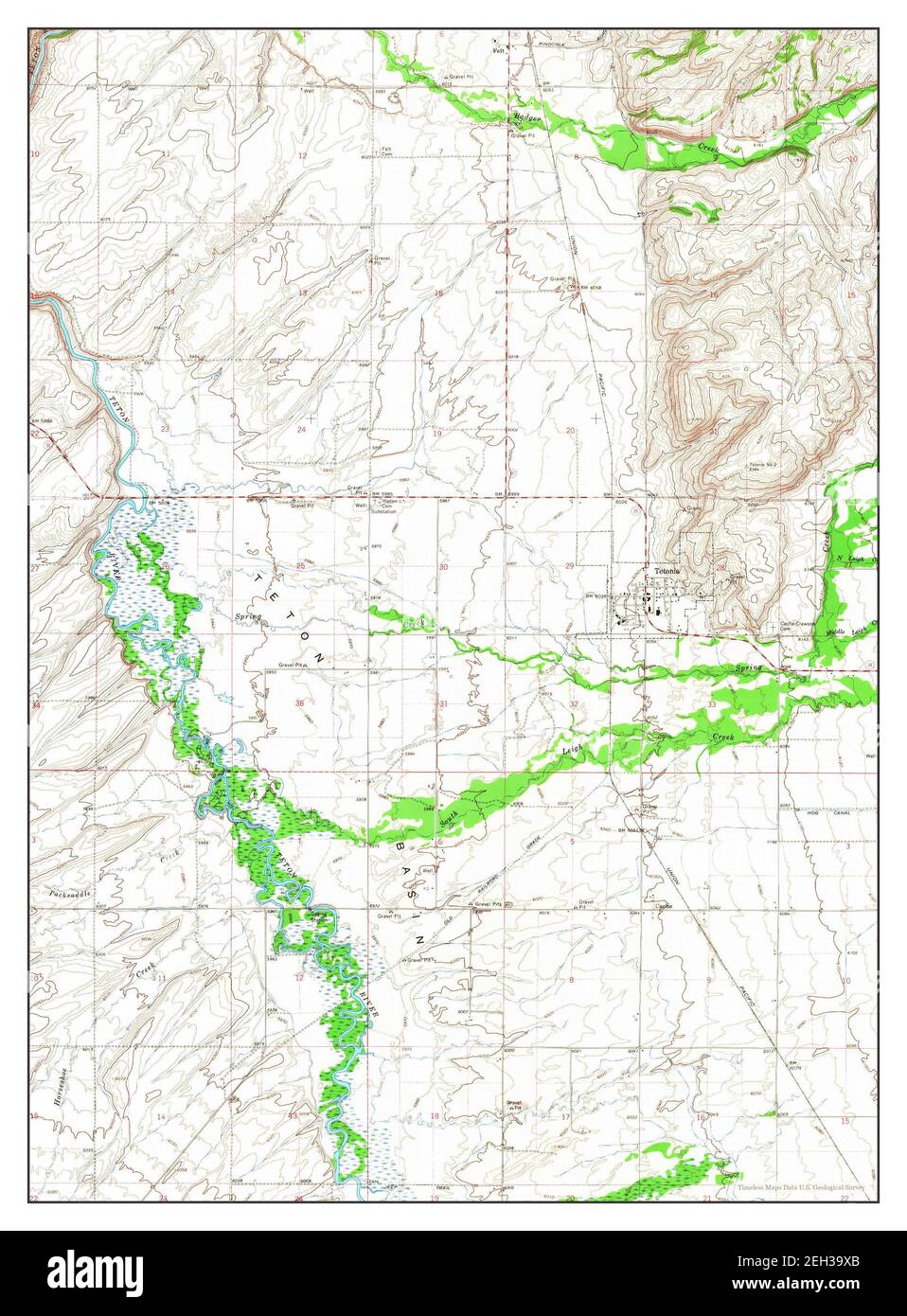 Tetonia, Idaho, map 1965, 1:24000, United States of America by Timeless ...