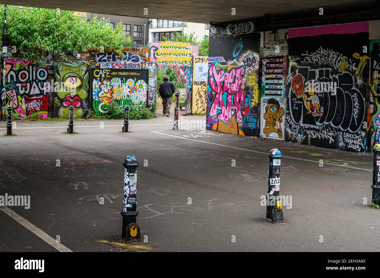 Pedestrian underpass below railway line in East London Stock Photo - Alamy
