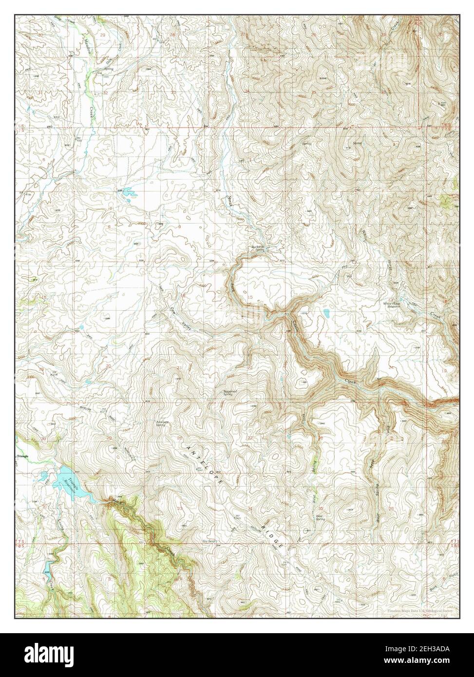 Triangle Reservoir, Idaho, map 1990, 1:24000, United States of America ...
