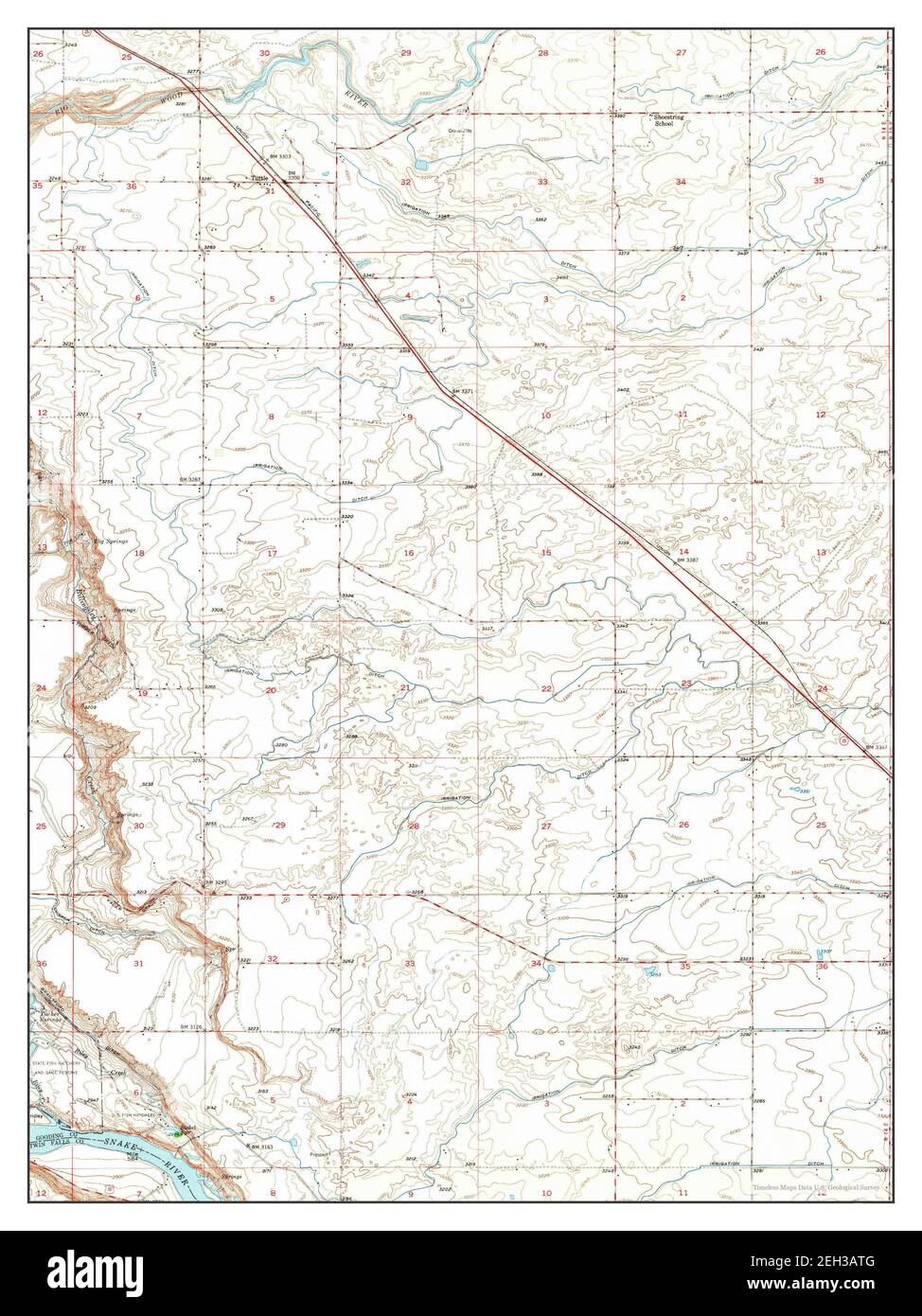 Tuttle, Idaho, map 1949, 1:24000, United States of America by Timeless ...