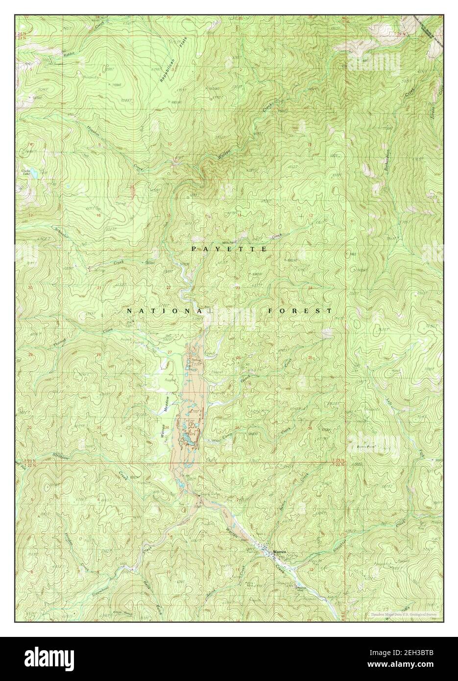 Warren, Idaho, map 1989, 1:24000, United States of America by Timeless ...