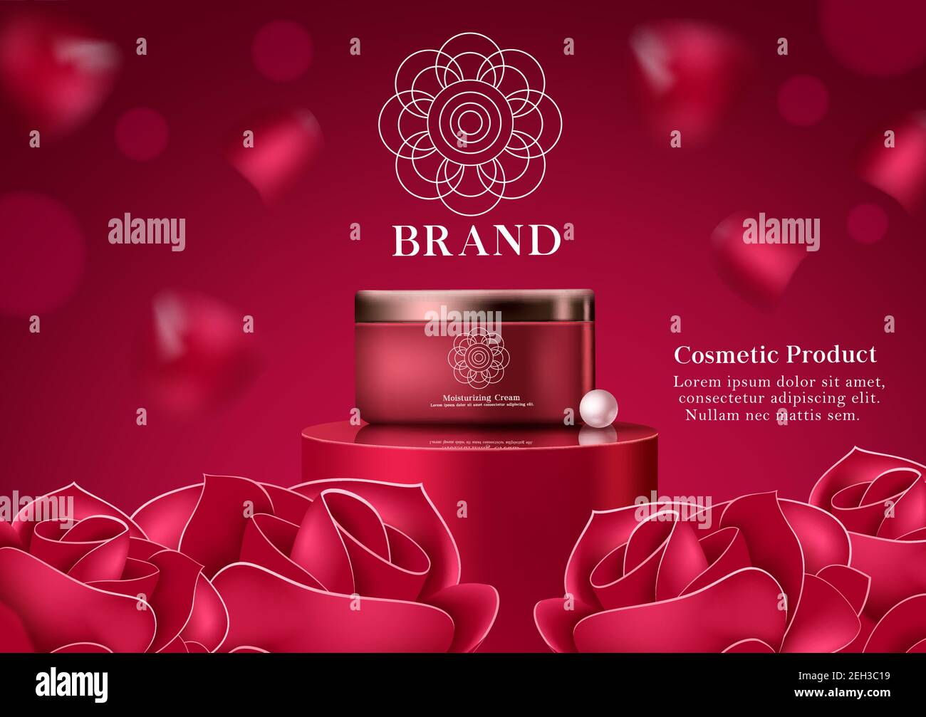 Face cream with roses Stock Vector Images - Alamy